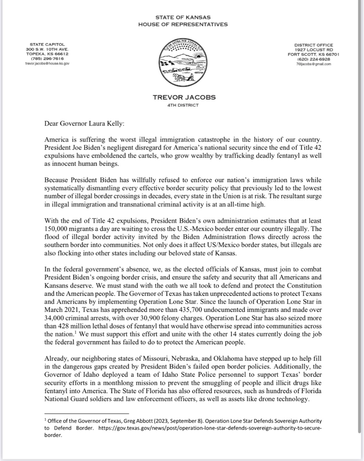 Kansas Legislators Plead for Governor Kelly to Ensure the Safety and ...